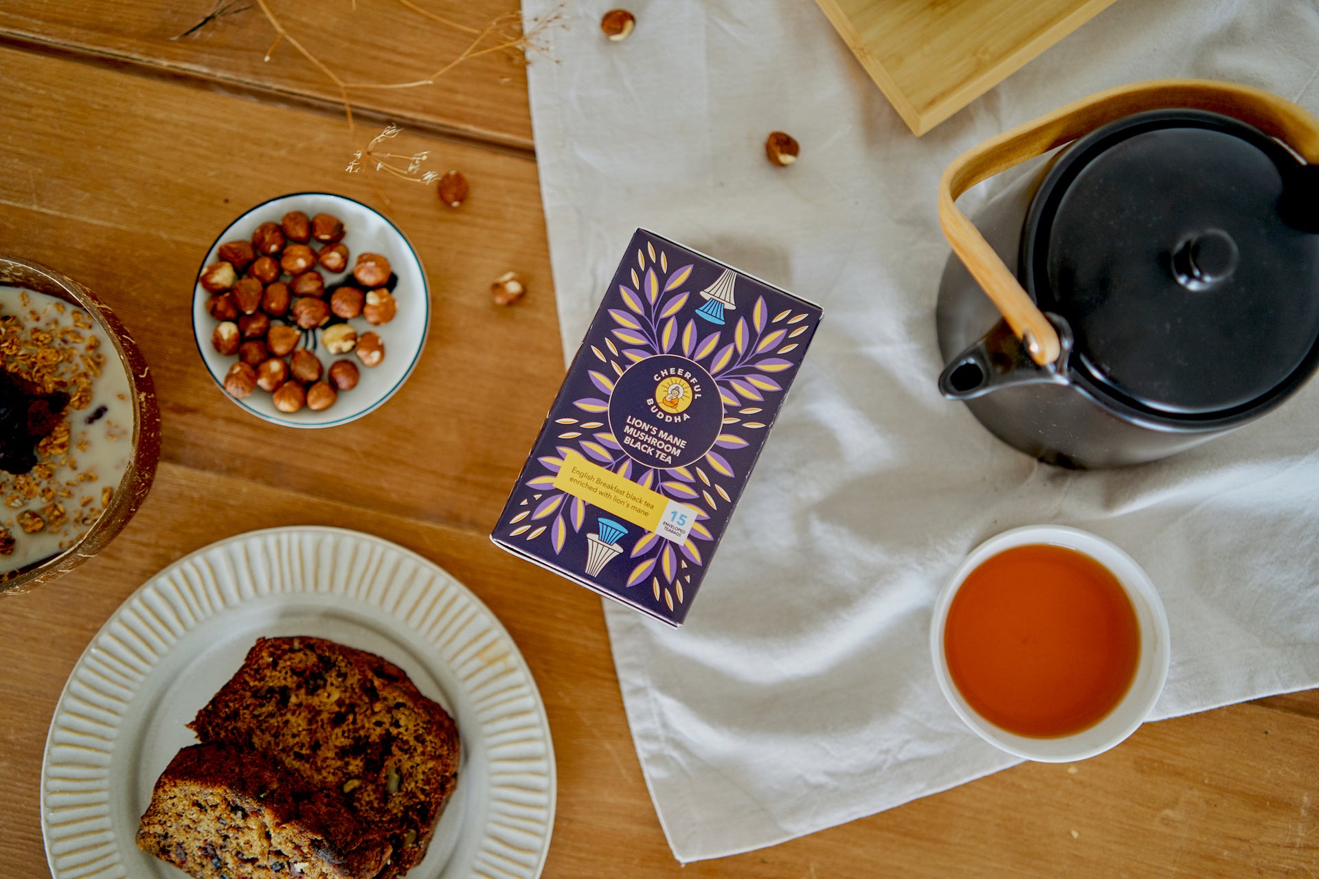 Lion's Mane Mushroom Black Tea - Natural English Breakfast Tea ...