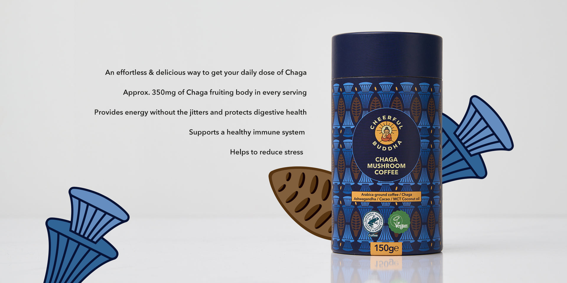 Chaga Mushroom Coffee - 100% Natural & Vegan – Cheerful Buddha